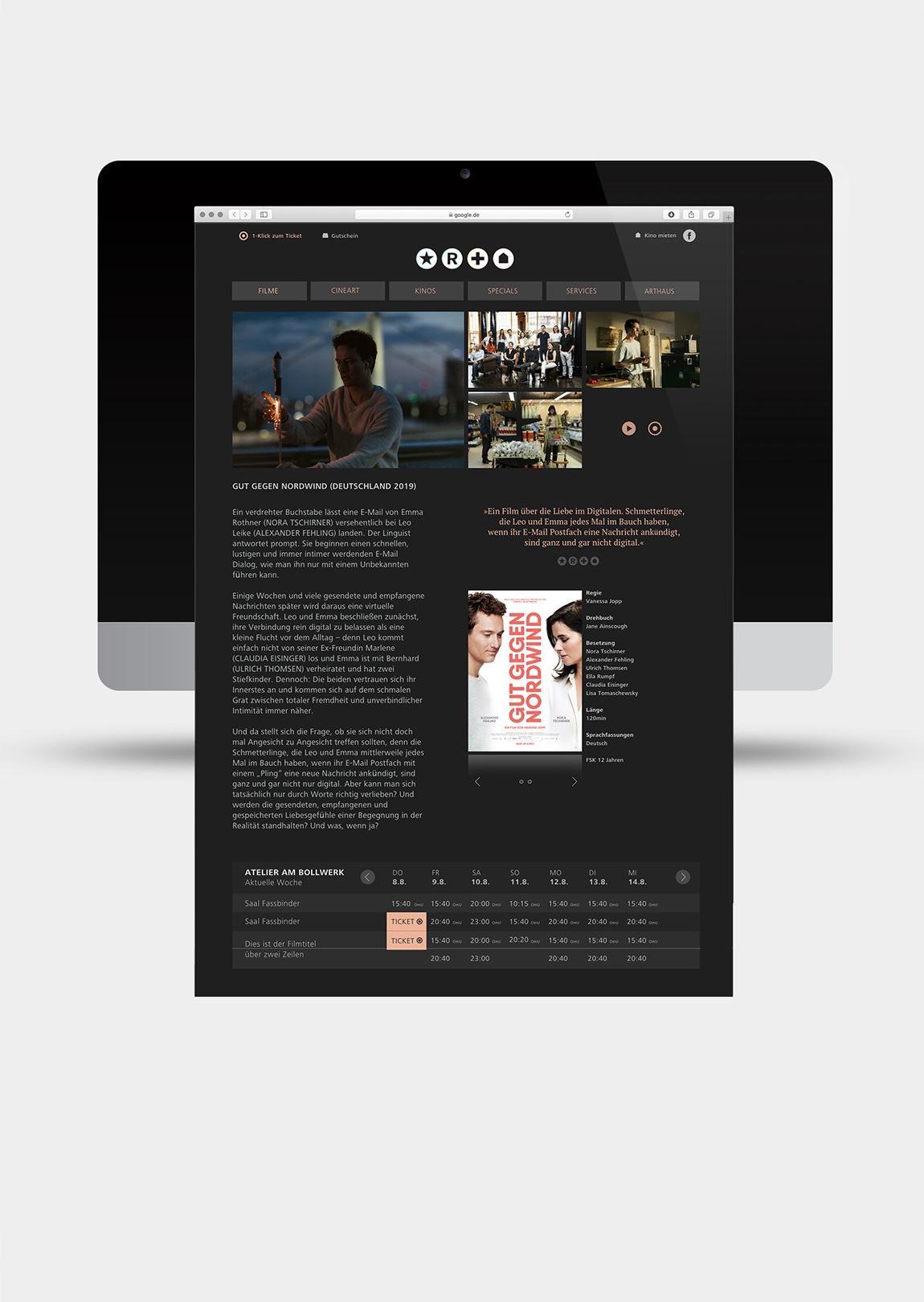 Internetauftritt – Arthaus Filmtheater - Engenhart ° Design Studio